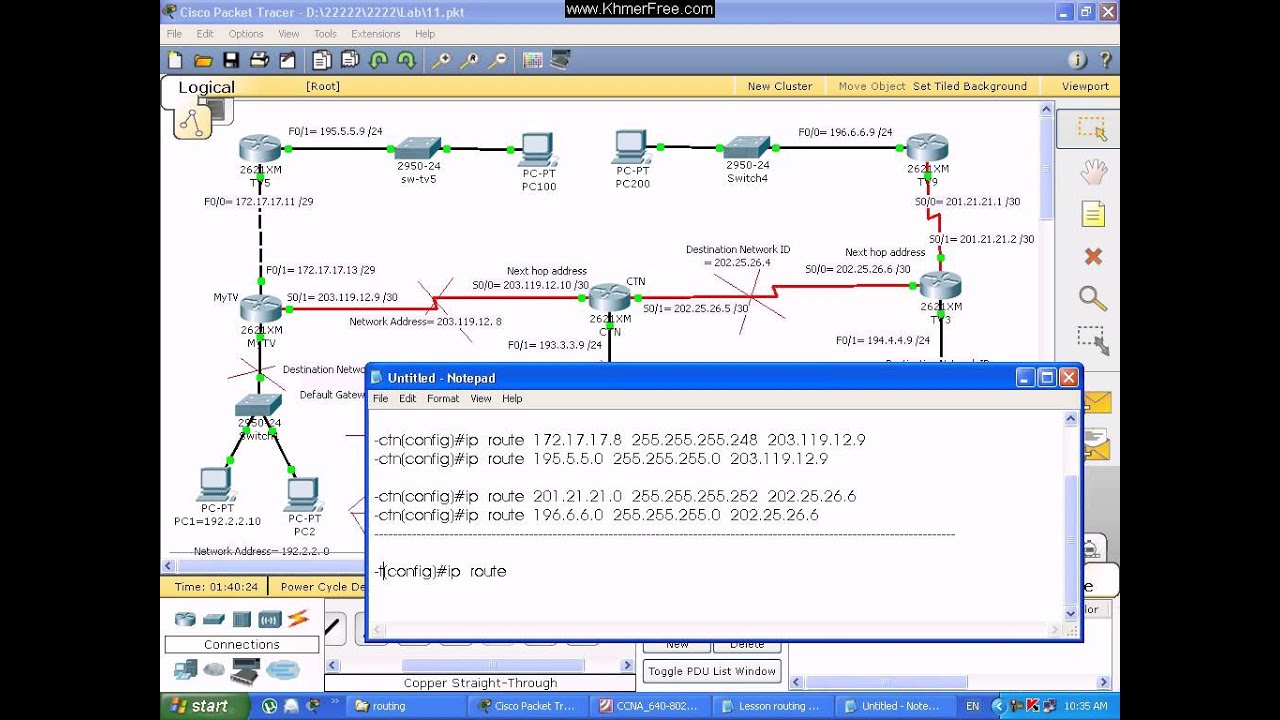 CISCO Tutorial Static Routing R5 Next Hop Address - YouTube