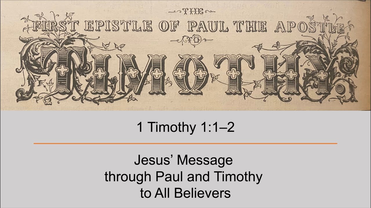 Aussie Pastor Preaches on 1 Timothy 1:1–2: The Importance of Authorship ...