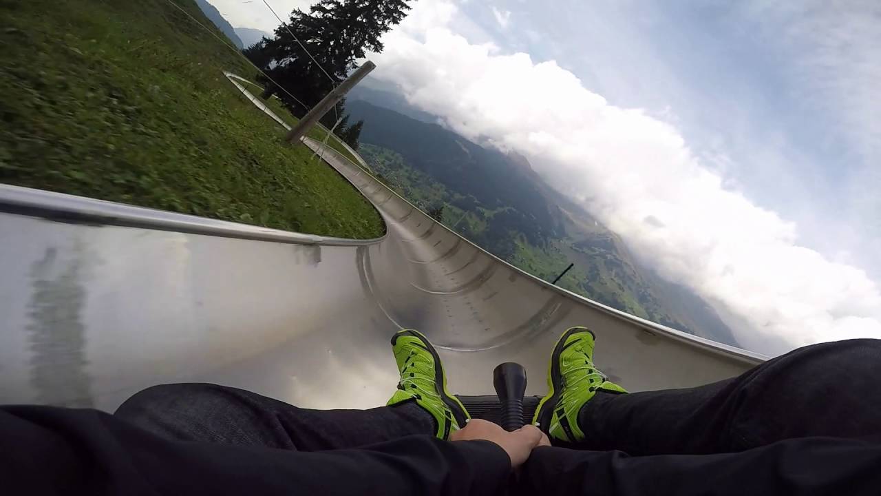 Pfingstegg Rodelbahn Toboggan Luge Ride - Grindwald, Switzerland - YouTube