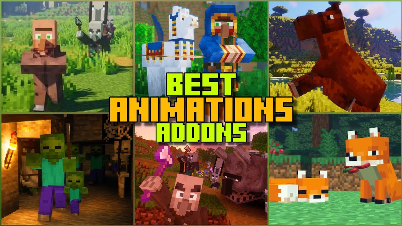 🥇TOP 3 ANIMATIONS ADDON for BEDROCK | MINECRAFT PE +1.21 #addons - YouTube