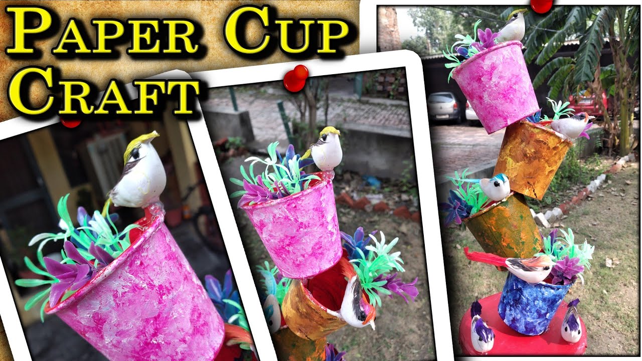 [Home Decoration] Diy | Paper cup craft easy (Best out of wast) - YouTube