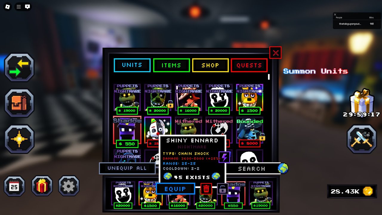 I GOT THE FIRST SHINY ENNARD ITS OP (FNAF TD) - YouTube