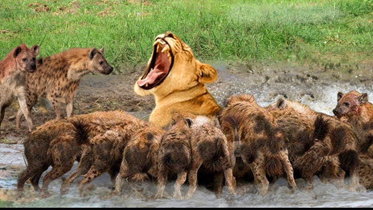 Poor Lion! Fierce Hyena And Hungry Lion Take Turns Torturing Each Other ...