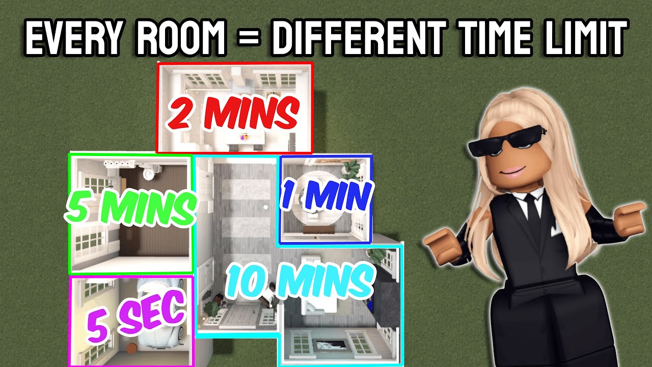 BUILDING A BLOXBURG HOUSE BUT EVERY ROOM IS A DIFFERENT TIME LIMIT ...