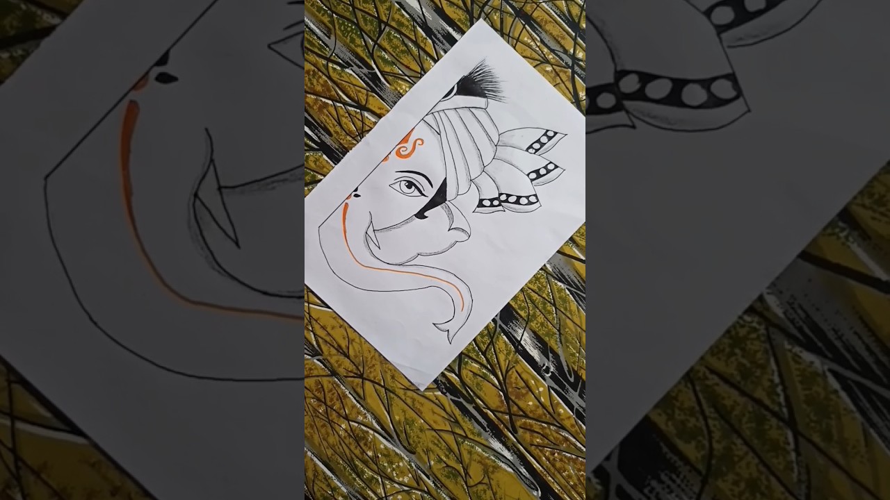 How to draw God Ganesh half face step by step | easy drawing for ...