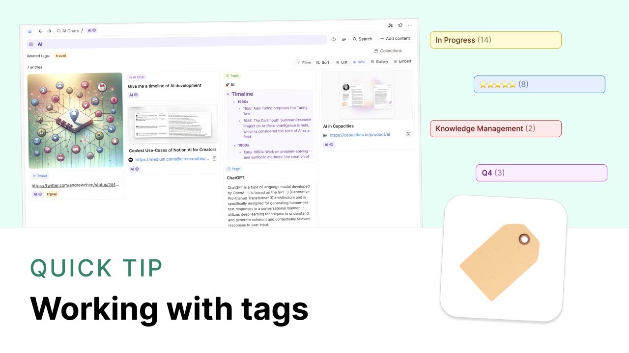 Working with Tags in Capacities - YouTube
