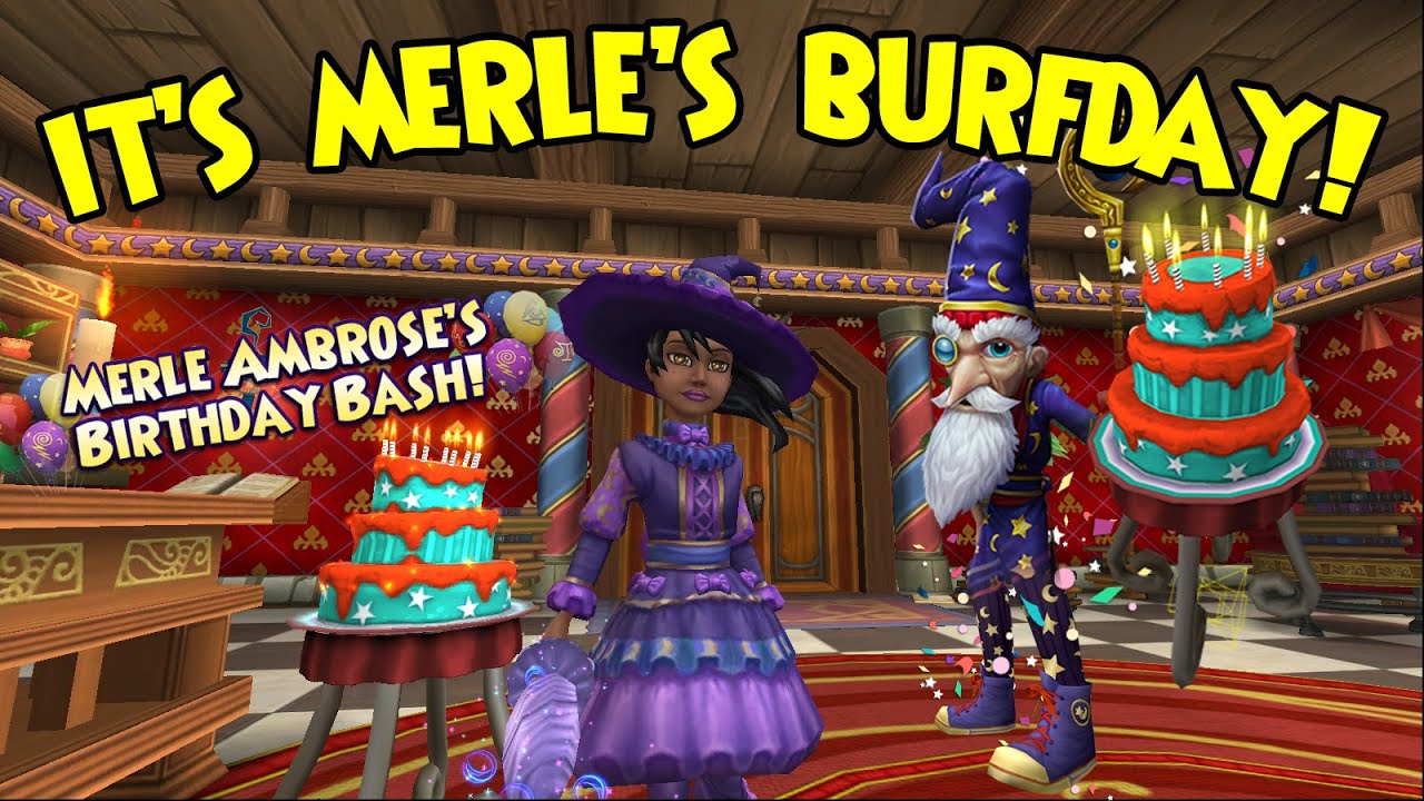 Wizard101:🎂🥳 MERLE'S BIRTHDAY BASH!! - YouTube