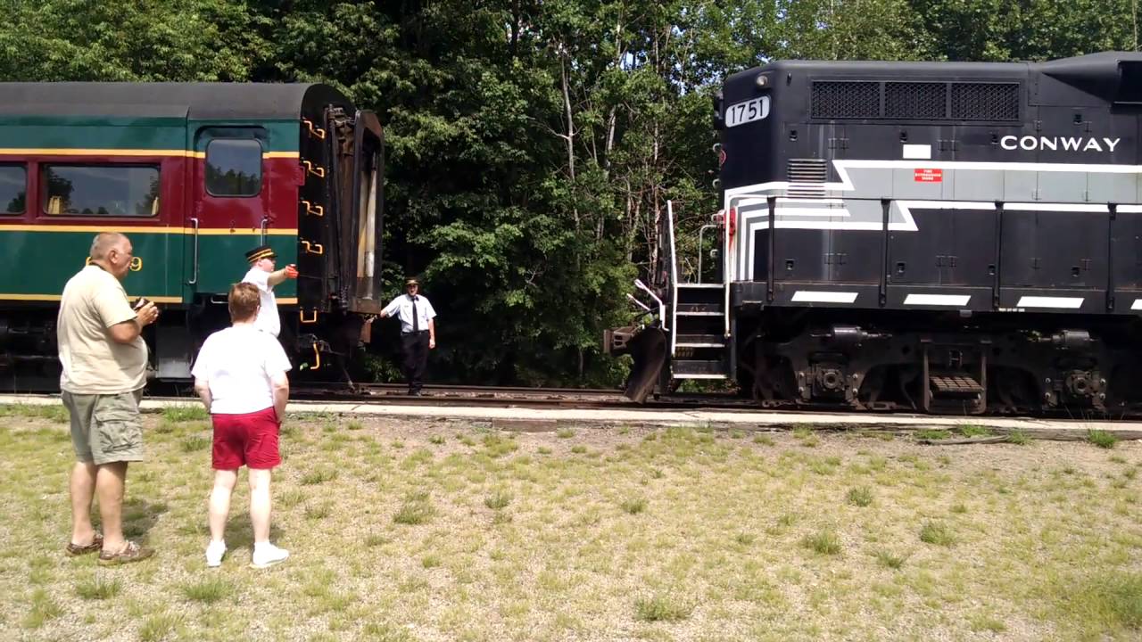 Conway Scenic Railroad: Valley Train re-couples @ Conway - Engine 1751 ...
