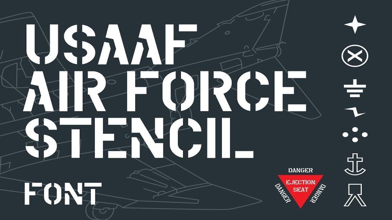USAAF Air Force Stencil Font Font Free Download - YouTube