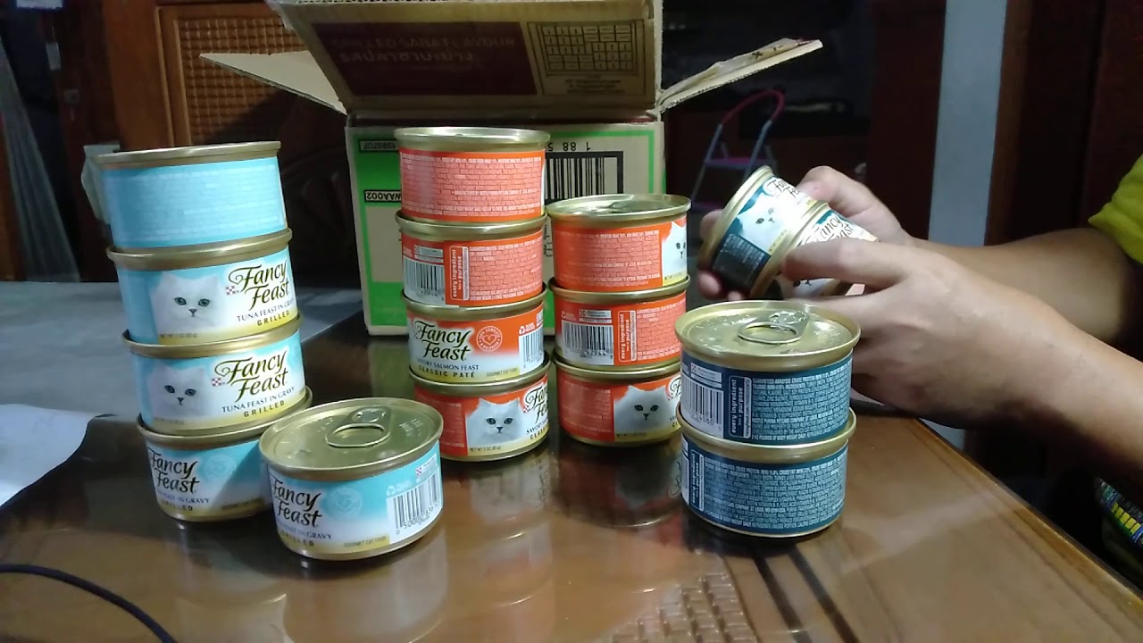 Unboxing Makanan Kaleng Untuk Kucing Fancy Feast Dan Sheba - YouTube
