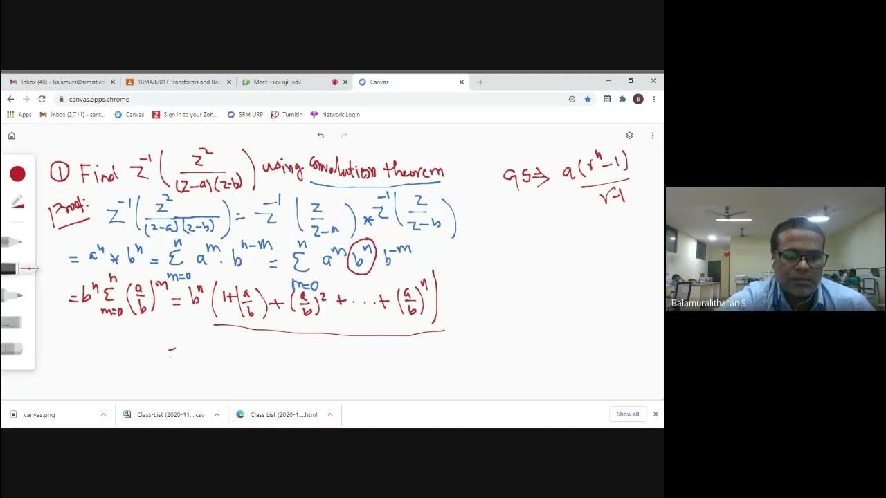 Convolution theorem problem 1 - YouTube
