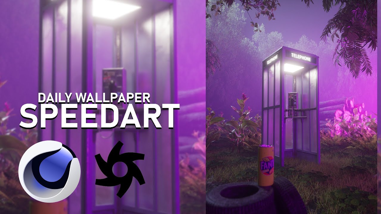 Neon Telephone Booth render Speedart I Everyday/Daily render I Cinema4D ...