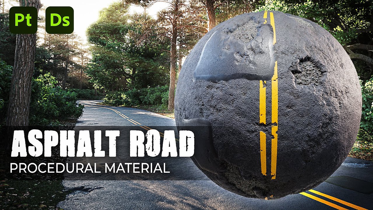 Asphalt Road - Substance Designer Material - YouTube