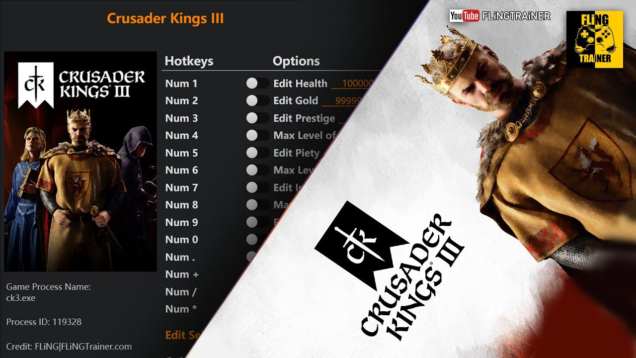 Crusader Kings III Trainer - FLiNG | FLiNGTRAiNER - YouTube