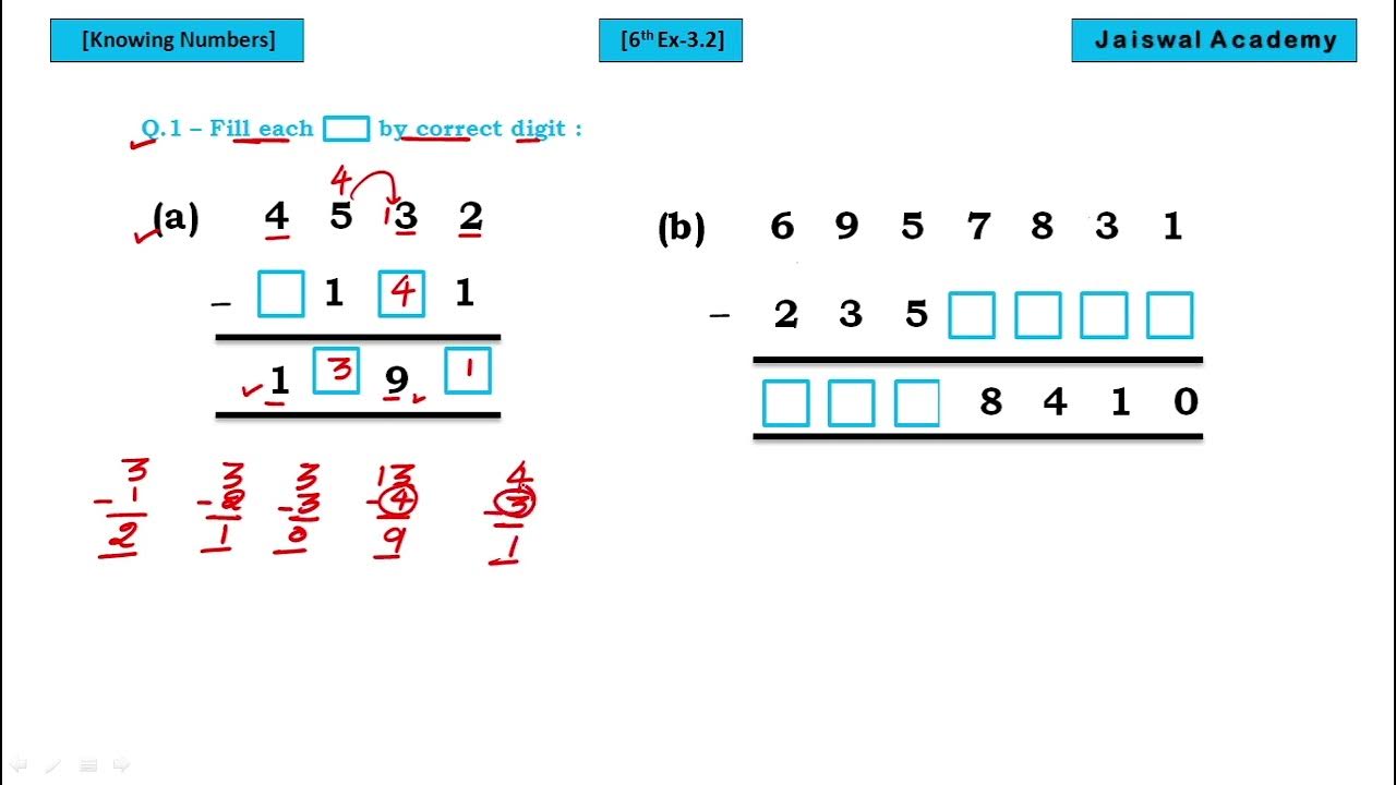 Fill each boxes by correct digit || Replace each by correct digit in each of the following ...
