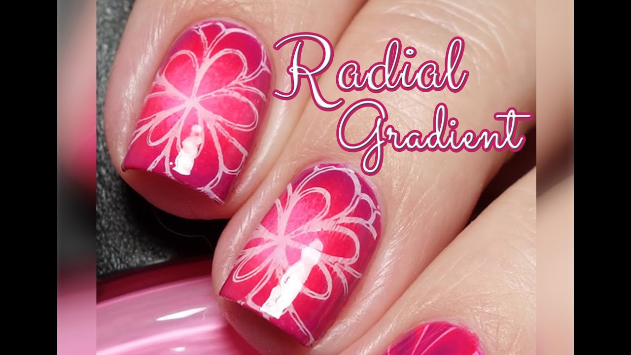 Radial Gradient Tutorial ~ Pretty Pink Nail Art - YouTube
