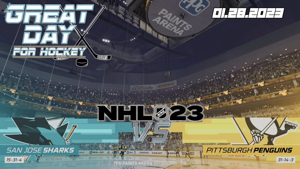 NHL 23 Season Mode - Game 49 - Sharks vs Penguins | Great Day for ...