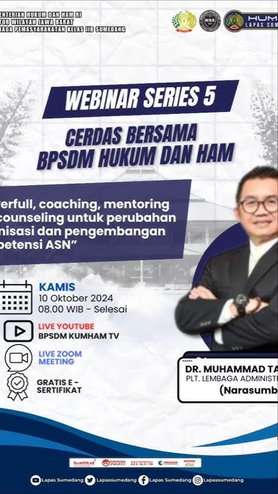 Jangan lewatkan Webinar Series Ke-5 Cerdas Bersama BPSDM Hukum dan HAM 🔥 #kemenkumhamjabar # ...