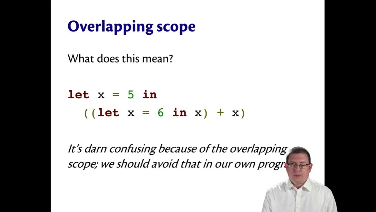 Variable Expressions and Scope | OCaml Programming | Chapter 2 Video 6 - YouTube