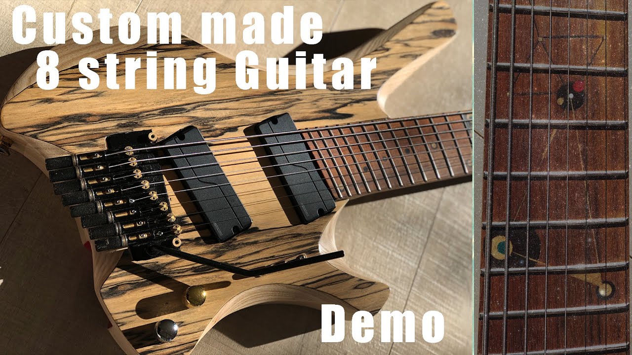 homemade build 8 string Guitar demo - YouTube