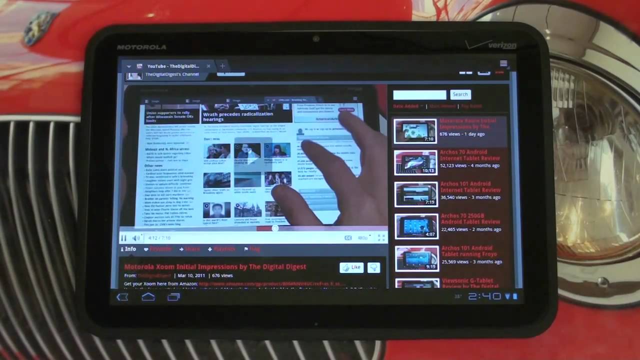 Xoom with Adobe Flash 10.2 on Honeycomb 3.0.1 and USB Host Support ...