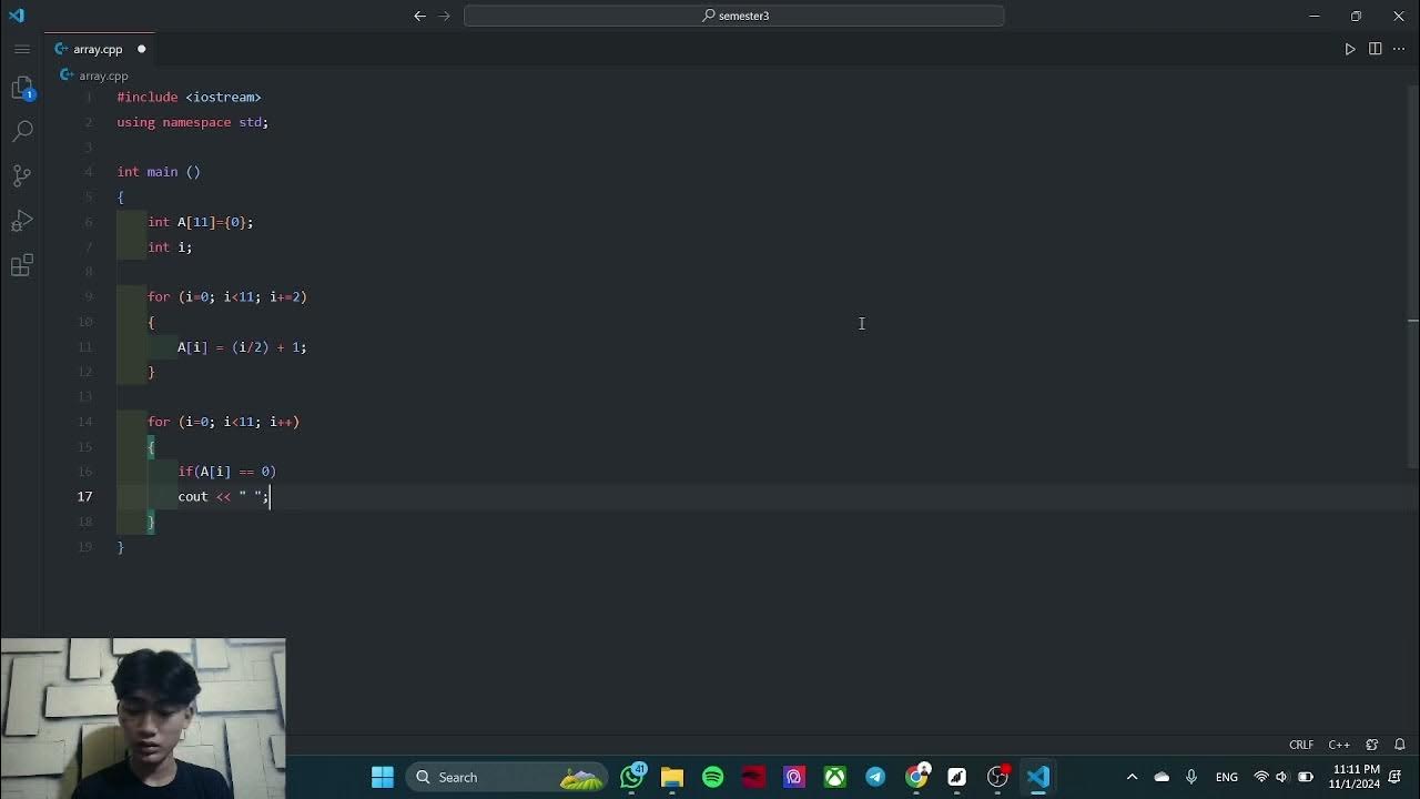 PROGRAM ARRAY SATU DIMENSI MATA KULIAH PEMOGRAMAN II (UTS) - YouTube