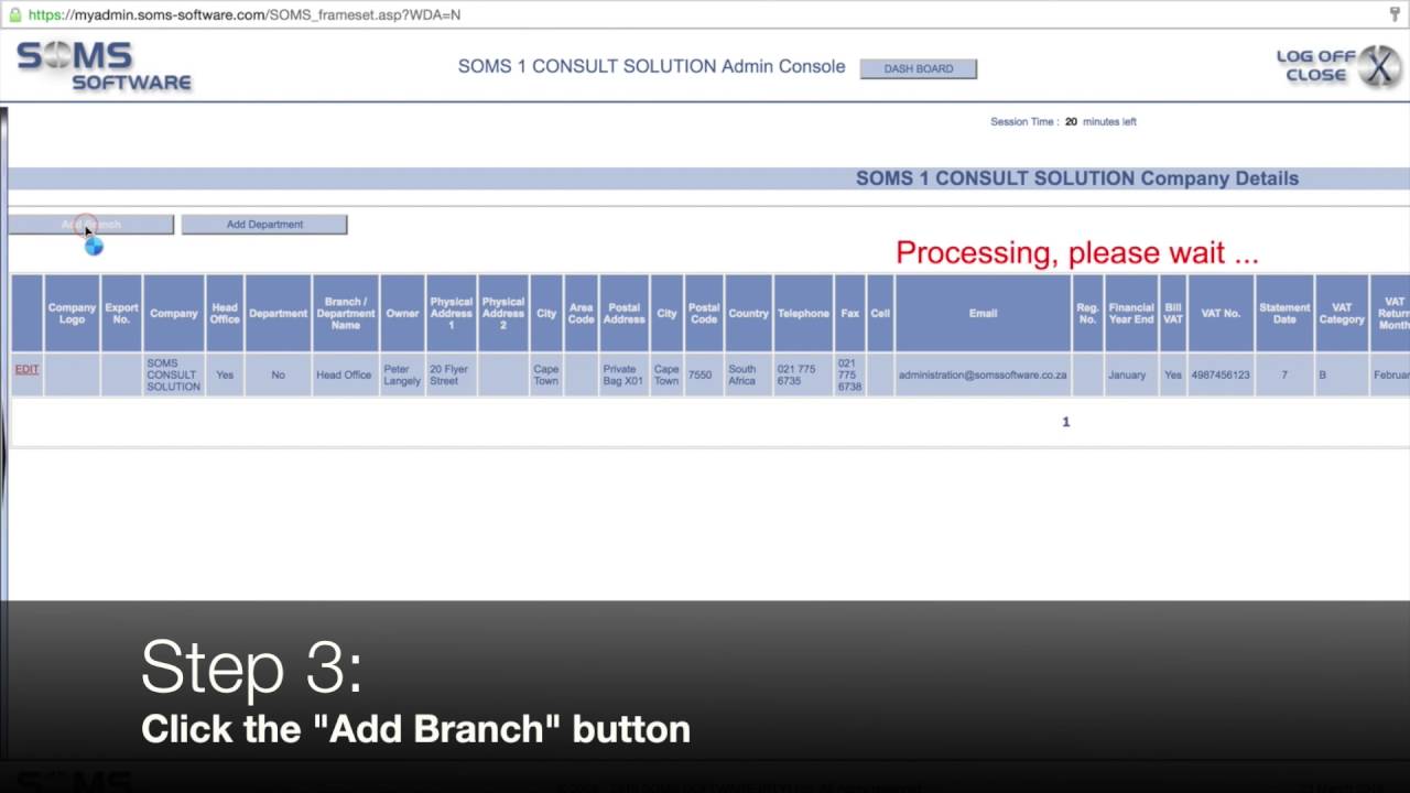 How To Add A Branch - SOMS Software - YouTube
