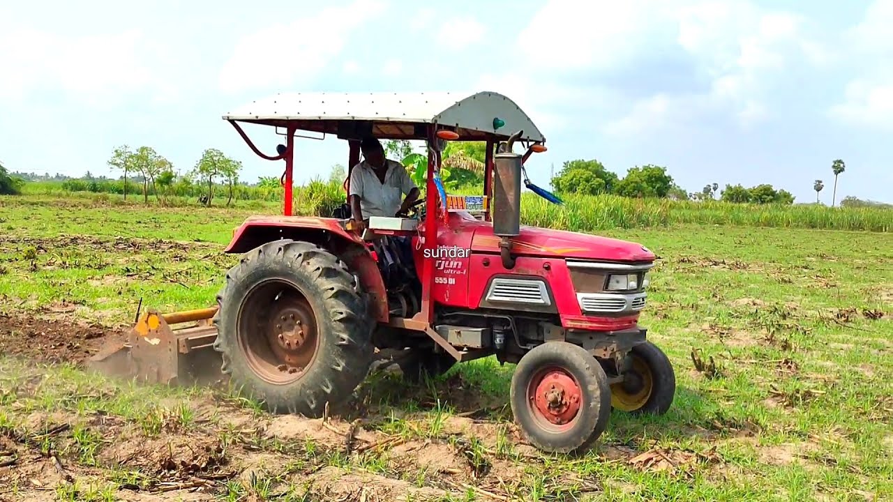 mahindra arjun ultra 1 555 di tractor plowing field tractor rotavator tractor stunt video ...
