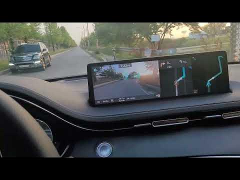 제네시스GV70 순정 HUD,슈퍼비젼 시공 공도 테스트 - YouTube