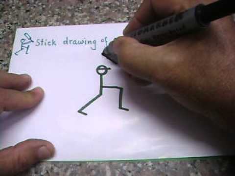 How to draw stick figure of cricket player - YouTube