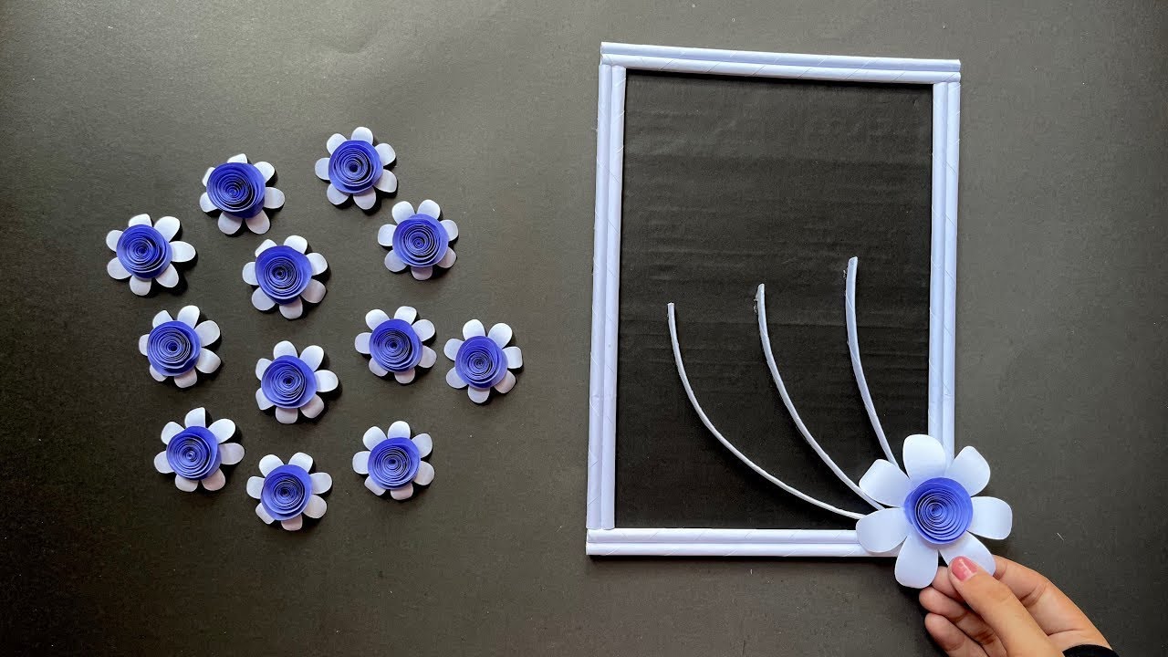 Beautiful paper flower wall hanging | white paper flowers wall hanging ...