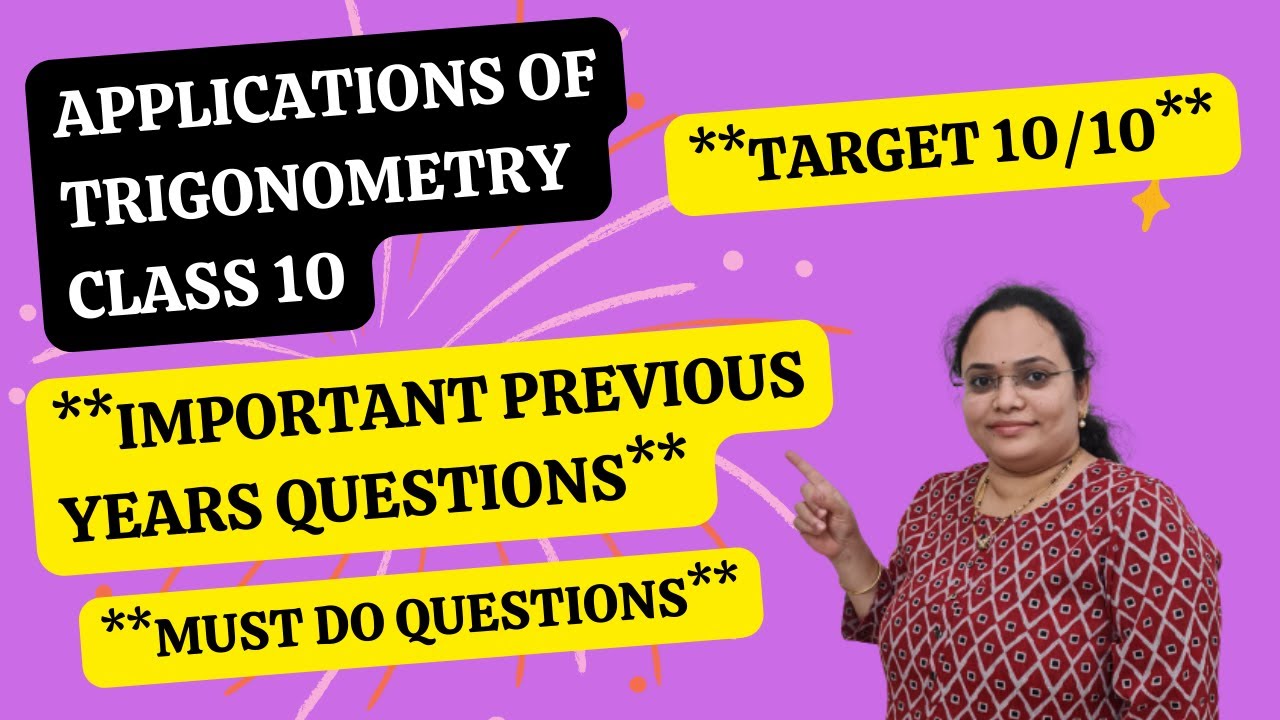 Applications Of Trigonometry Previous Years Questions | Class 10 ...