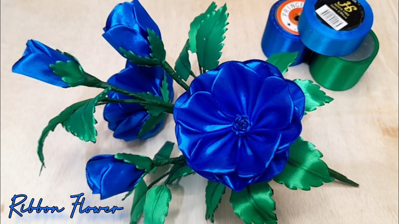 DIY | How To Make Satin Ribbon Flower Easy | Tutorial Bunga Pita Satin ...