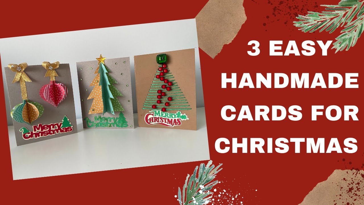 CHRISTMAS CARD MAKING TUTORIAL | 3 QUICK & EASY CHRISTMAS GREETING ...
