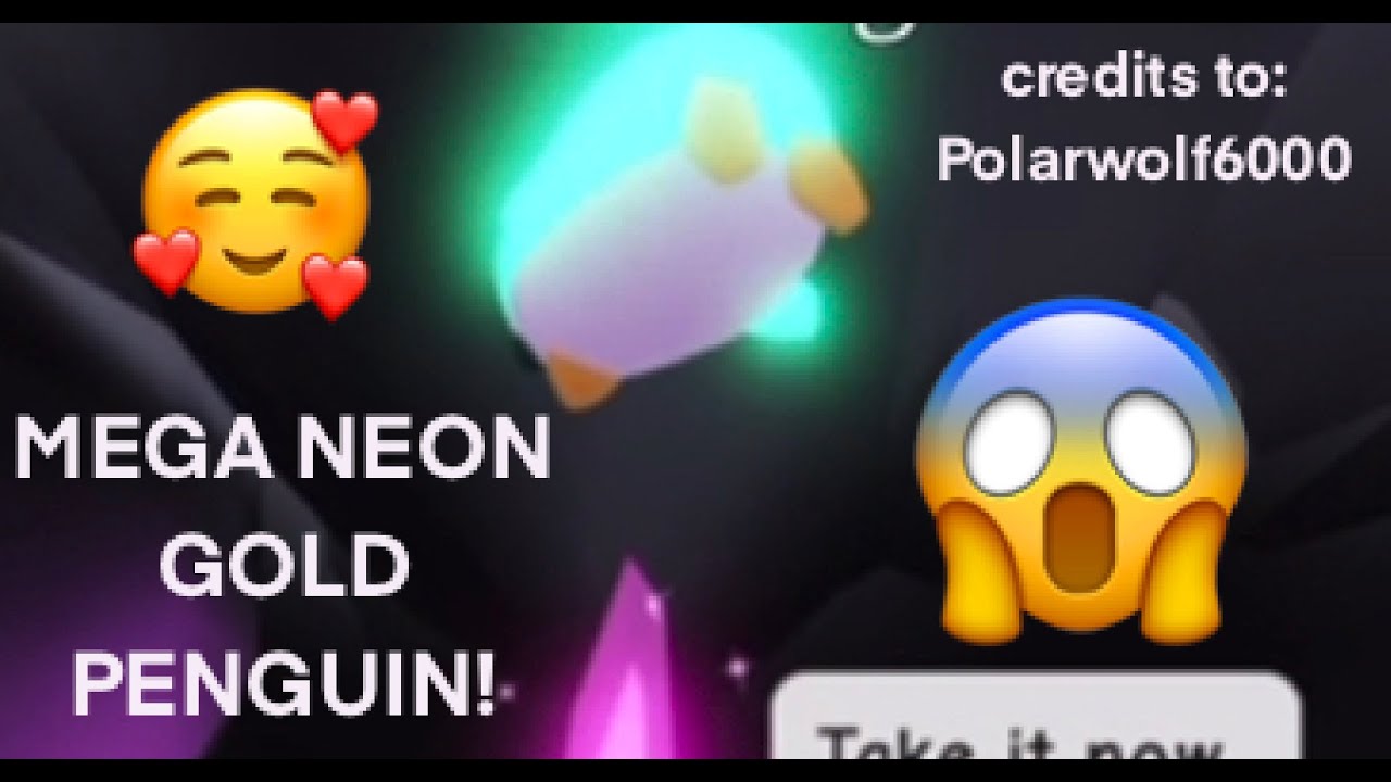 MEGA NEON GOLDEN PENGUIN IN ADOPT ME (ROBLOX) - YouTube