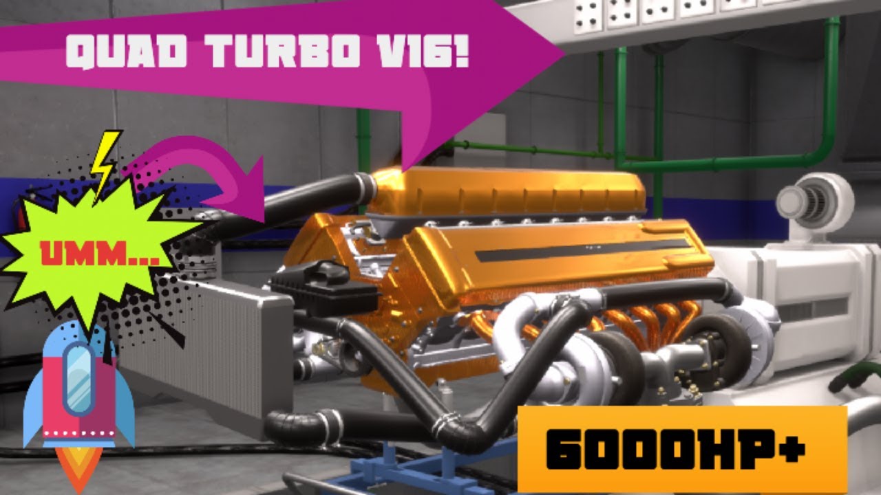QUAD Turbo 9.9L V16 check it out! automation beamng - YouTube