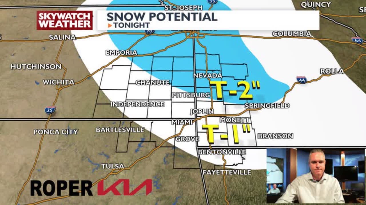 Showers and thunderstorms this evening and a little light snow later ...