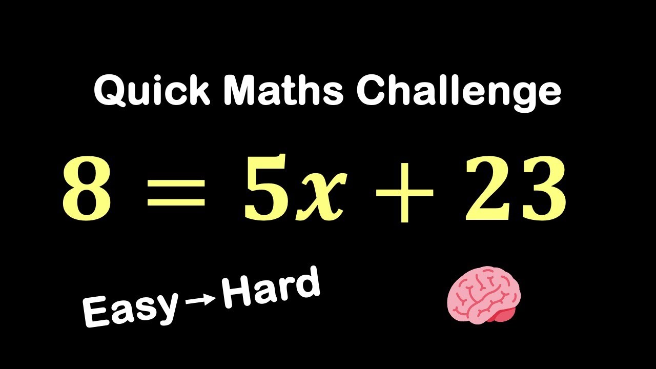 Question 7 is hard! - Quick Maths Challenge 20 - YouTube