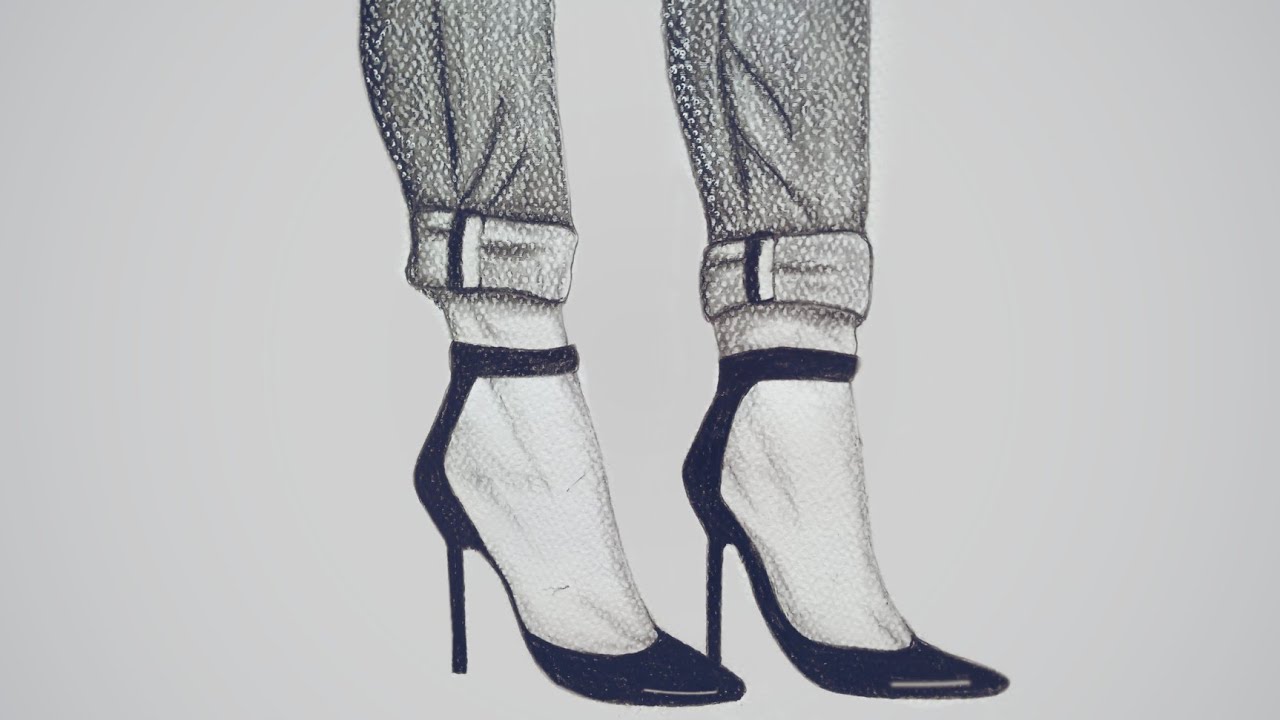 How to draw a feet with high heels | Recreate Farjana's Drawing Academy ...