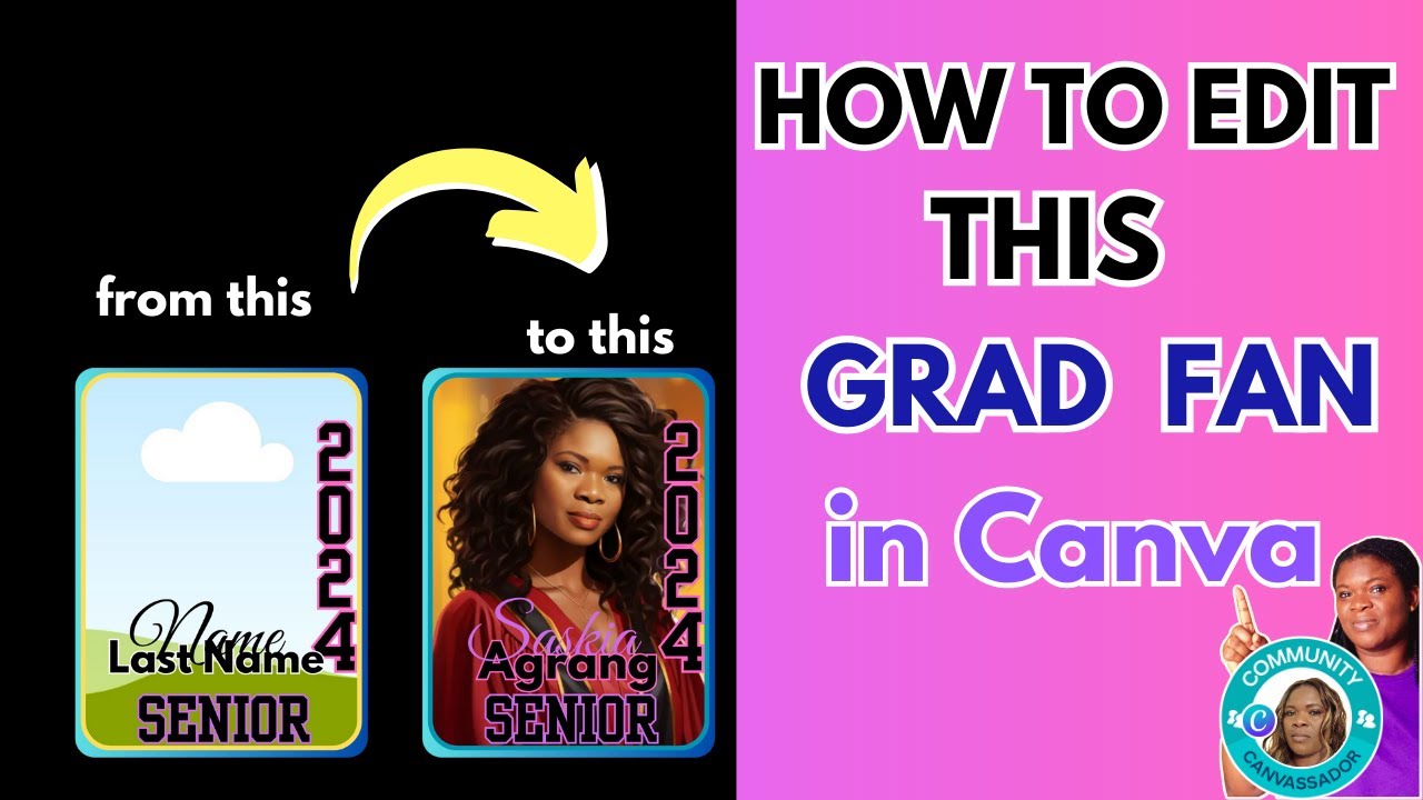 How To Use this Simple and Editable Grad Fan in Canva Part 1 - YouTube