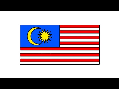 Cara melukis bendera Malaysia - how to draw Malaysia flag - YouTube