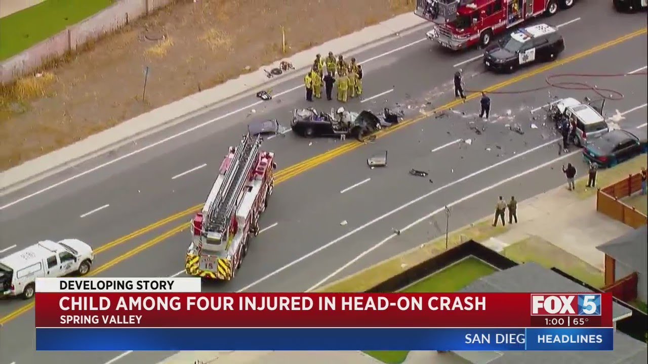 Child, 3 Others Hurt In Head-On Crash In Spring Valley - YouTube
