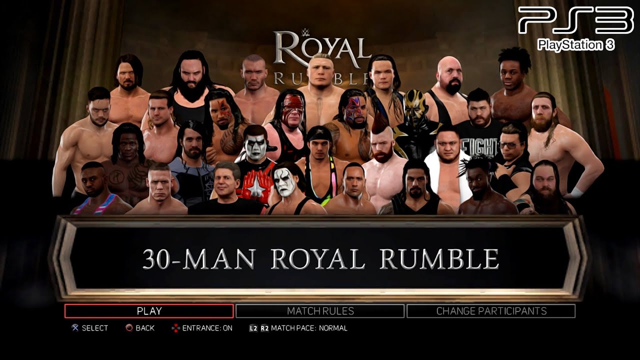 WWE 2K17 PS3 - 30-Man Royal Rumble #3 [2K][mClassic] - YouTube