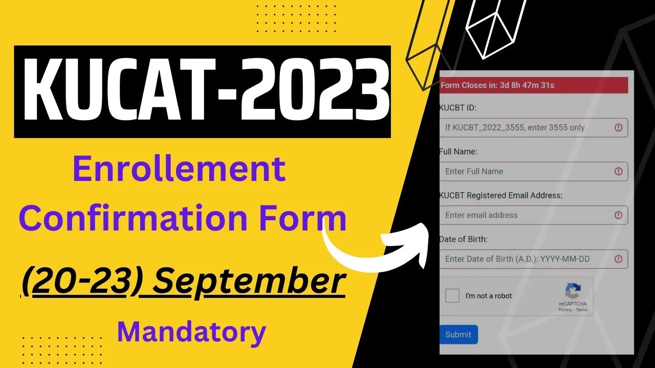 KUCAT-23 Enrollment Confirmation Form Fill-up 🔥 #ku #edusuburb - YouTube