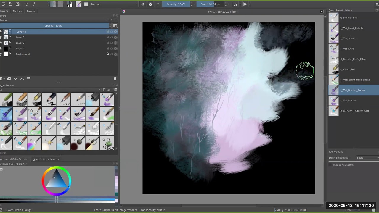 Krita : A Path in the woods painting - YouTube