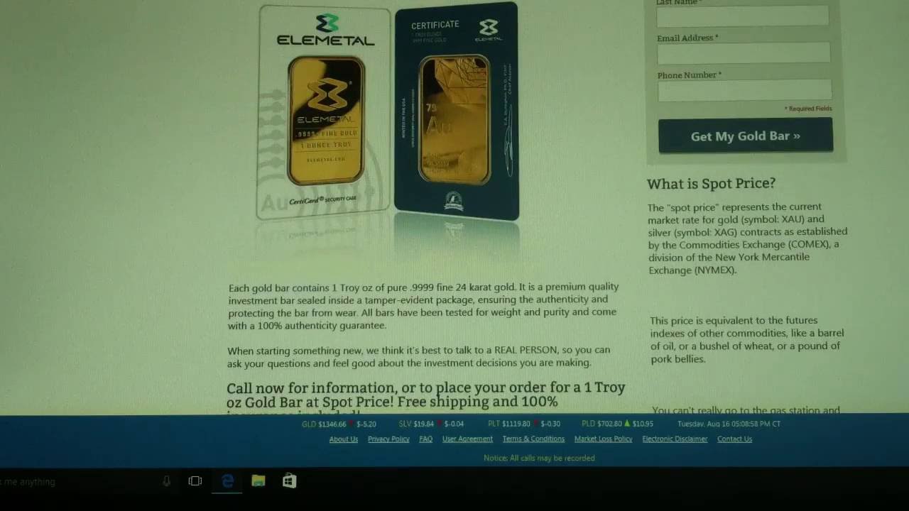 Elemental Gold Bar @ Spot - YouTube