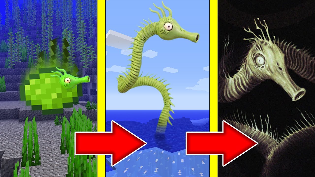 КАК МЕНЯЛАСЬ МОРСКАЯ ДЛИННАЯ ЛОШАДЬ МОБ И ЕЁ ЖИЗНЕННЫЙ ЦИКЛ В МАЙНКРАФТ ...