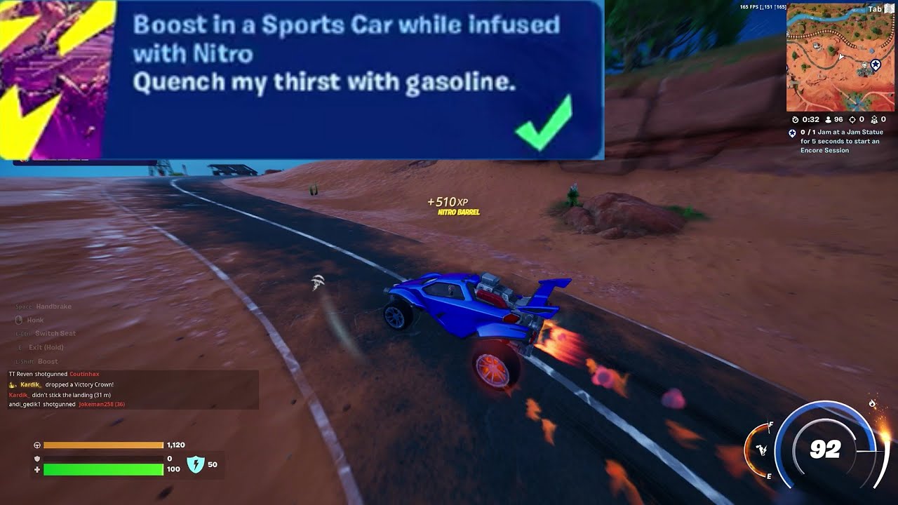Boost in a Sports Car while infused with Nitro Fortnite - YouTube