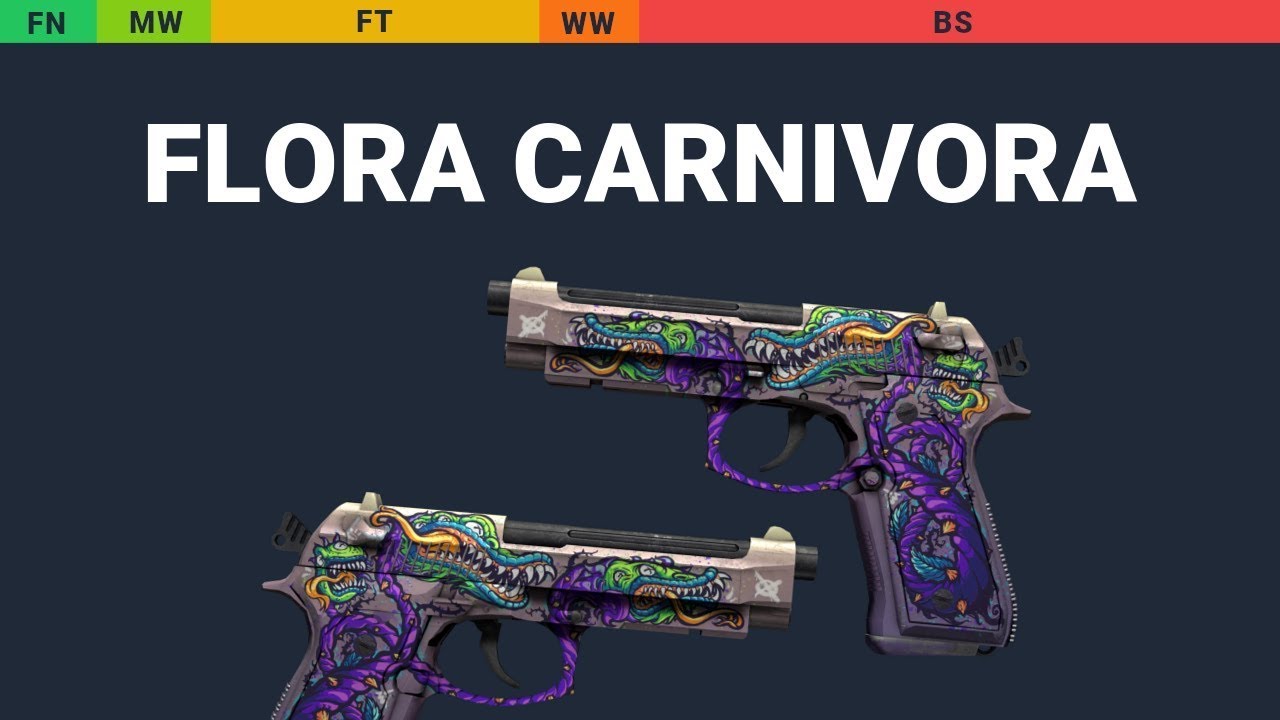 Dual Berettas Flora Carnivora | CS2 - SOURCE 2 - ALL FLOATS - YouTube