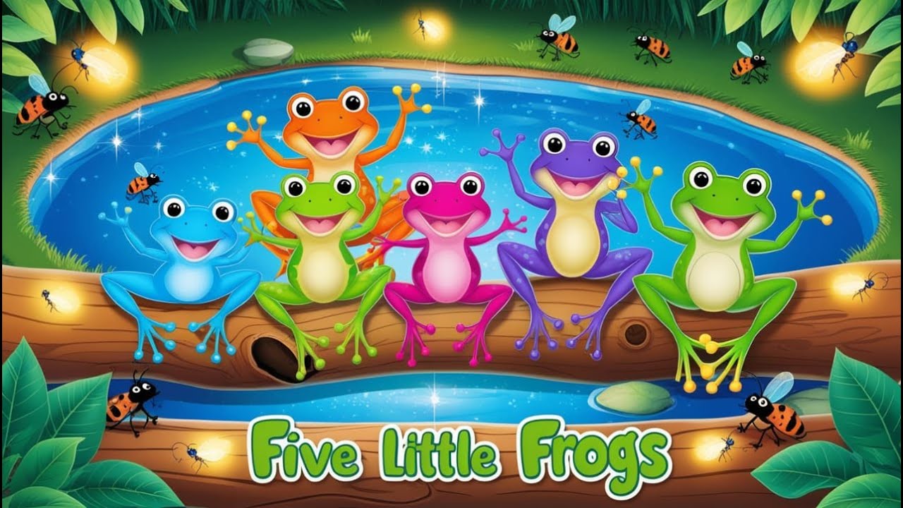 FIVE LITTLE FROGS | ANIMAL SONG | NURSERY RHYMES | KIDS SONG - YouTube